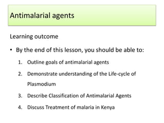 Antiparasitic Agents I - Antimalarial Agents.pptx