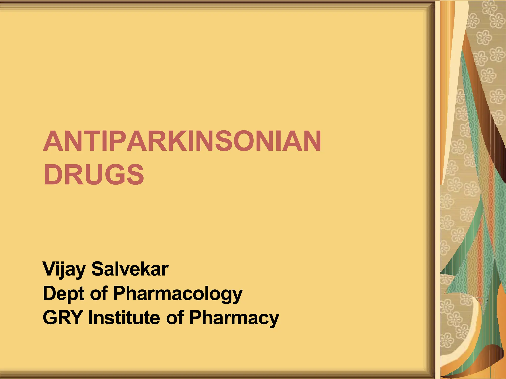 antiparkinson drug-Dopamine precursors,levodopa,cabidopa,bromocriptyne ...