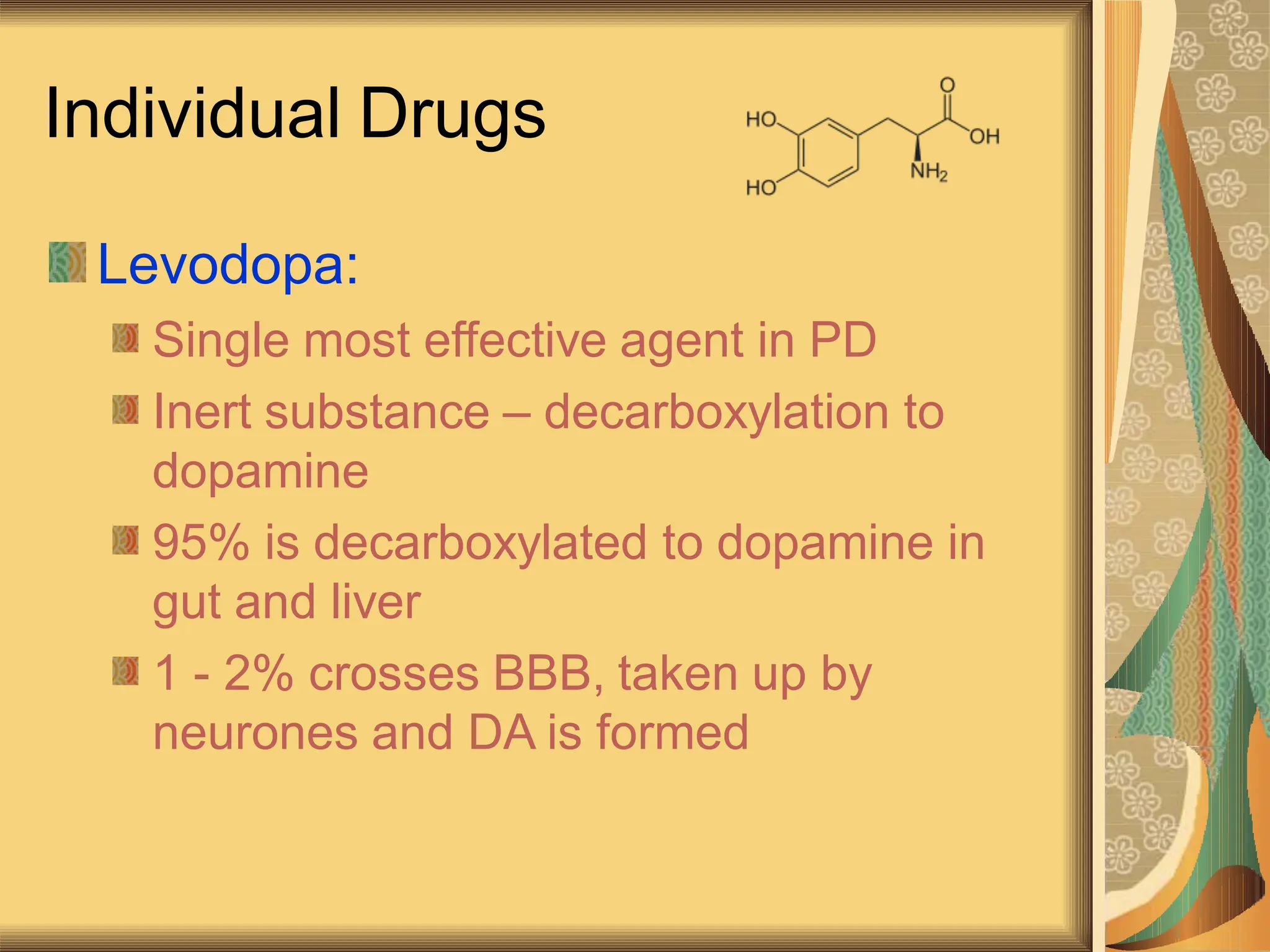 antiparkinson drug-Dopamine precursors,levodopa,cabidopa,bromocriptyne ...
