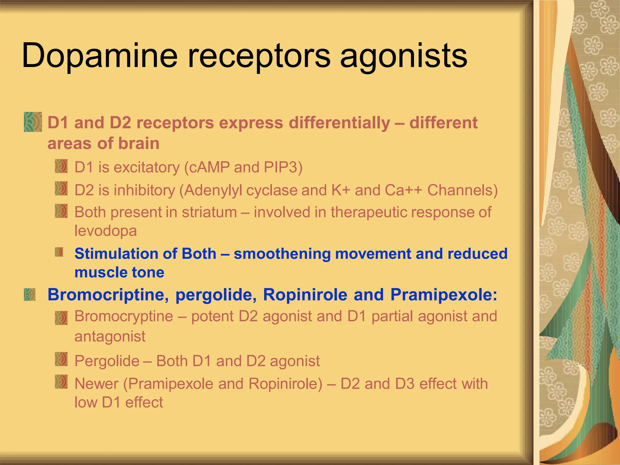 antiparkinson drug-Dopamine precursors,levodopa,cabidopa,bromocriptyne ...