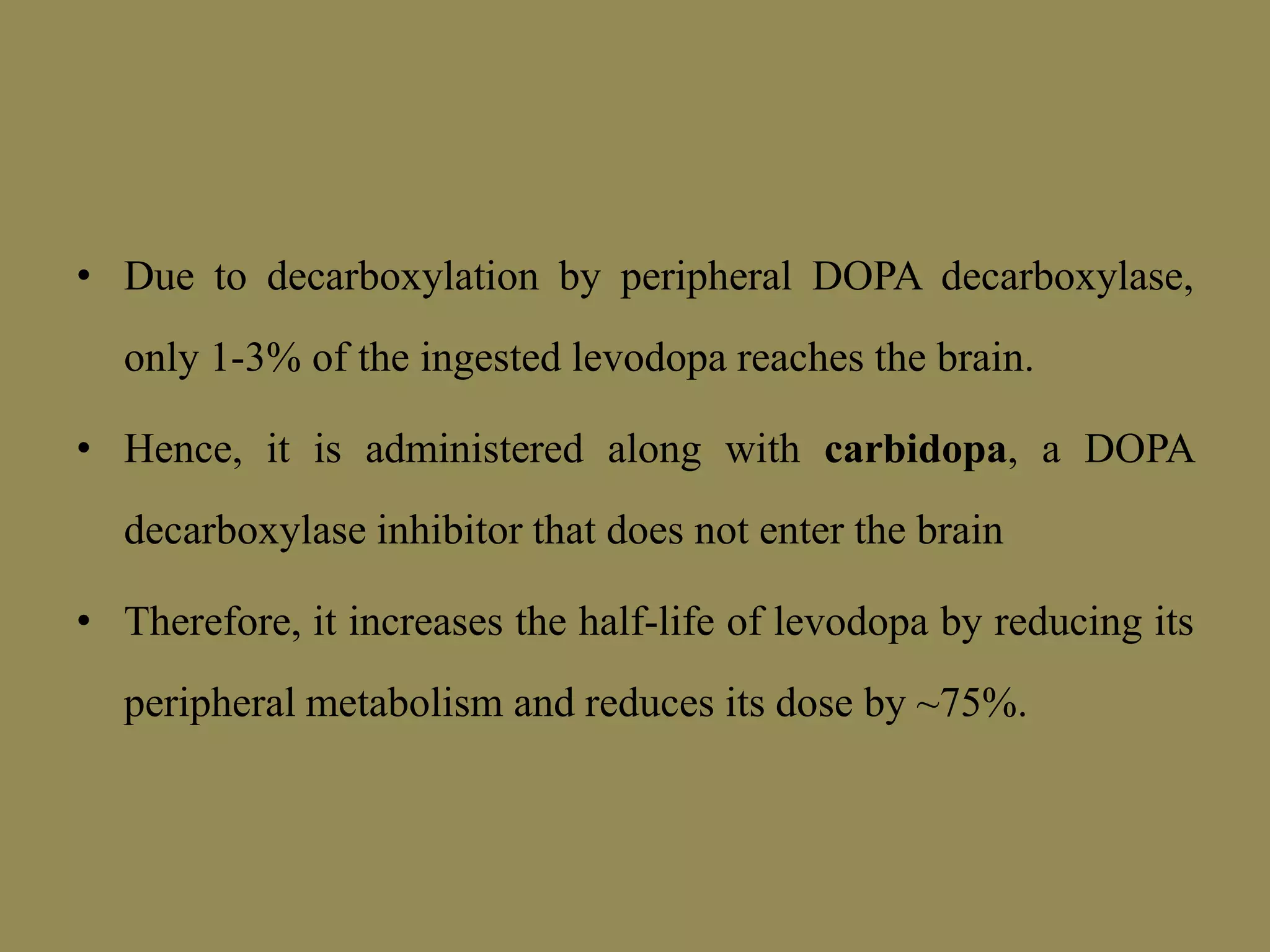 Anti-Parkinsonism drugs Pharmacology | PPTX