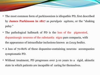 antiparkinsonian drugs (parkinson disease and its treatment) | PPTX