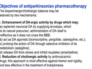 Antiparkinsonian drugs for adult people. | PPT