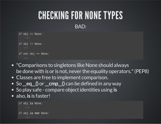 Python Anti patterns / tips / tricks | PPT