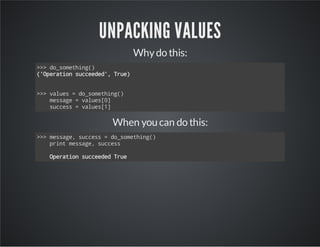 Python Anti patterns / tips / tricks | PPT