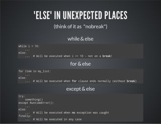 Python Anti patterns / tips / tricks | PPT