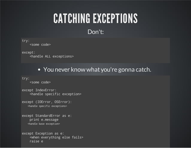 Python Anti patterns / tips / tricks | PPT