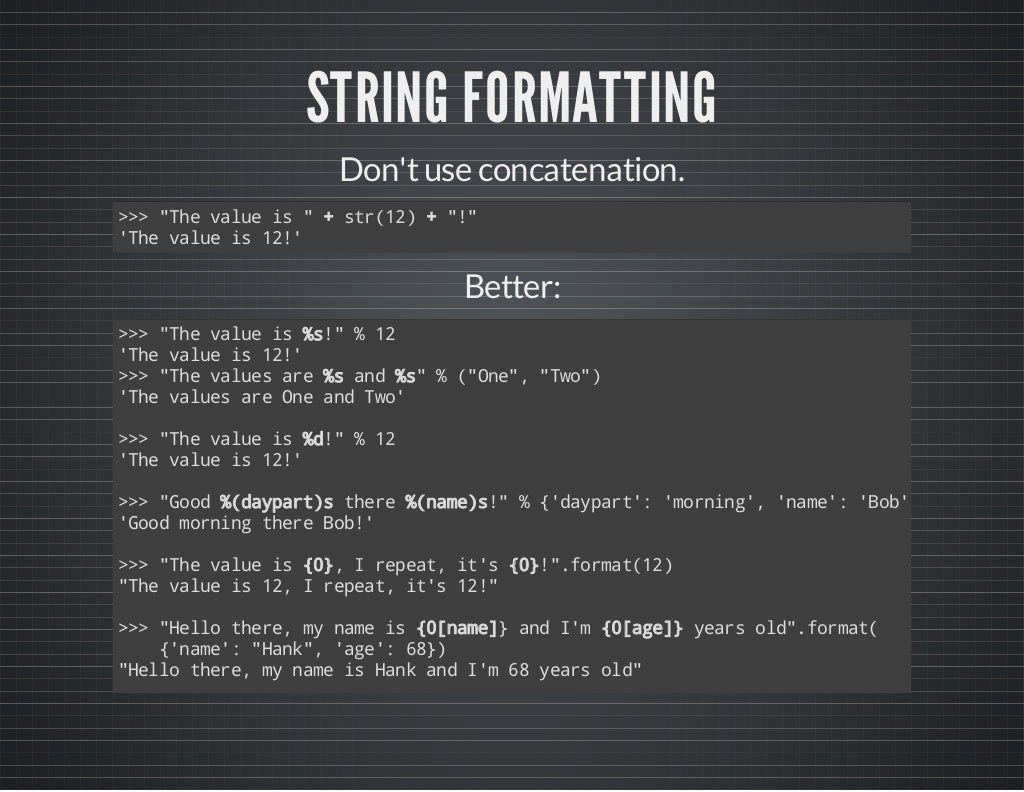 Python Anti patterns / tips / tricks