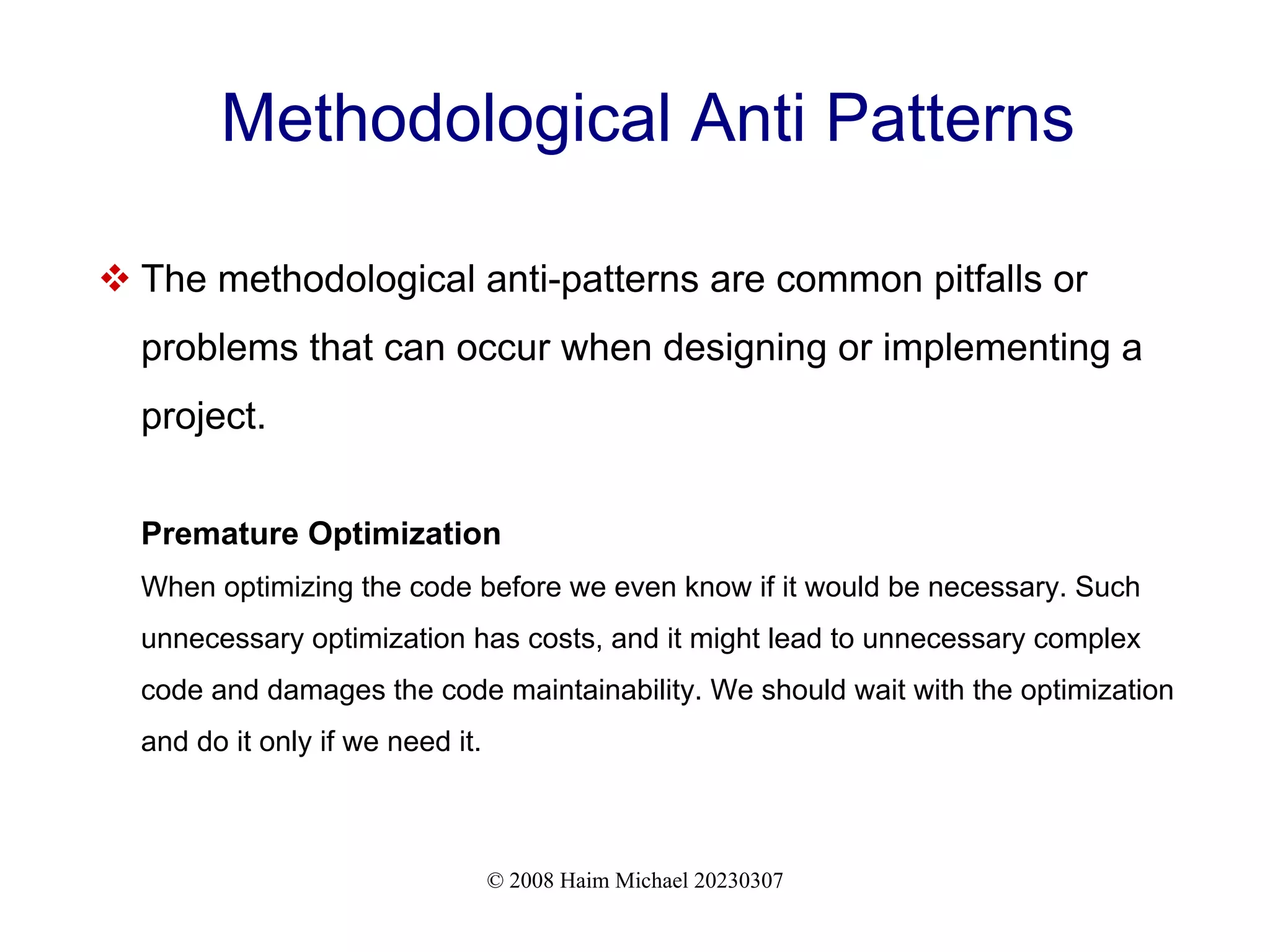 Anti Patterns | PDF