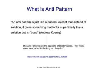 Anti Patterns | PDF