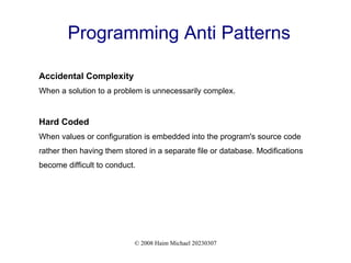 Anti Patterns | PDF