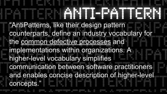 Anti patterns in it project management | PPT