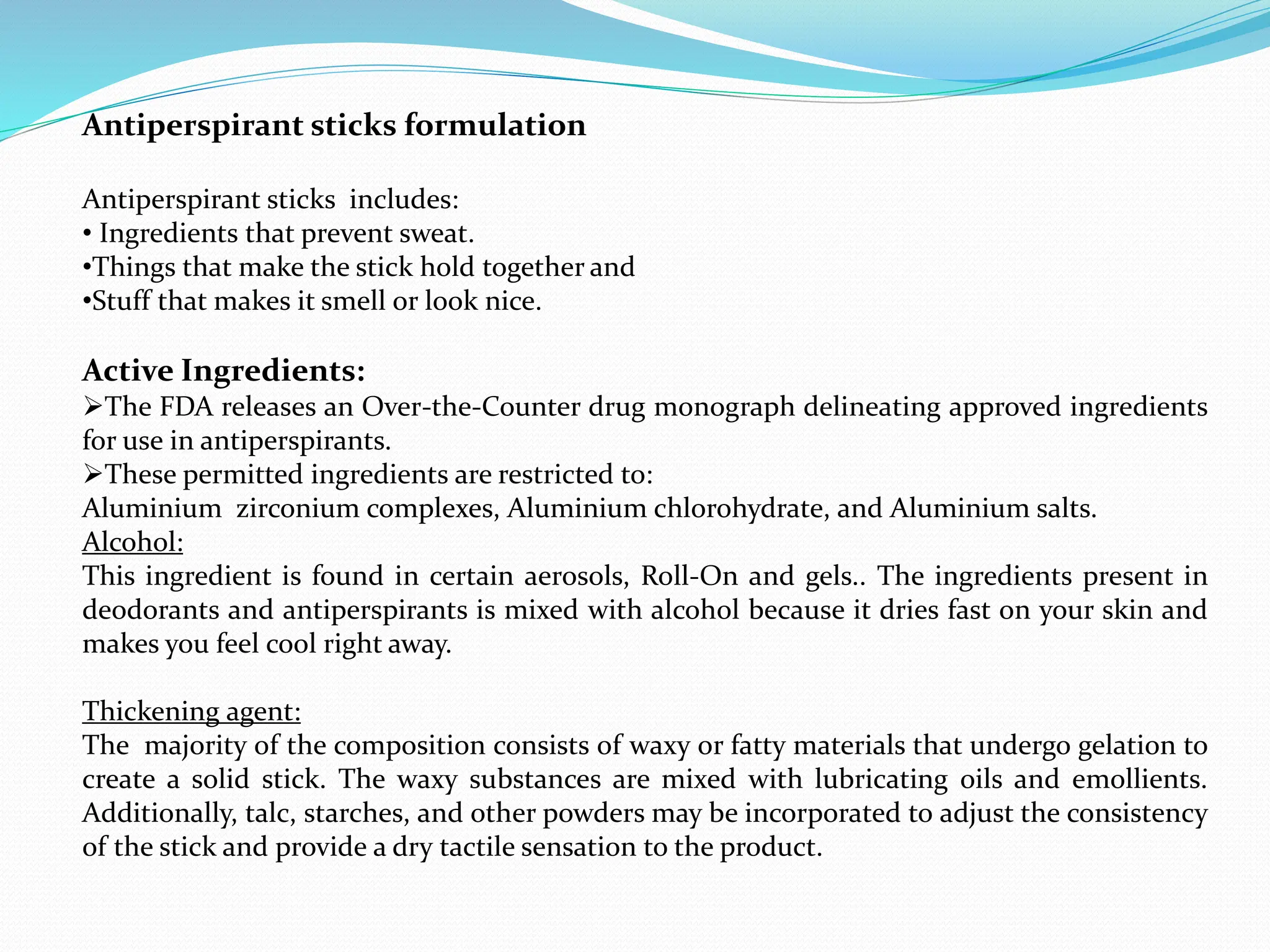ANTIPERSPIRANTS AND DEODORANTS : MECHANISM OF ACTION | PPTX