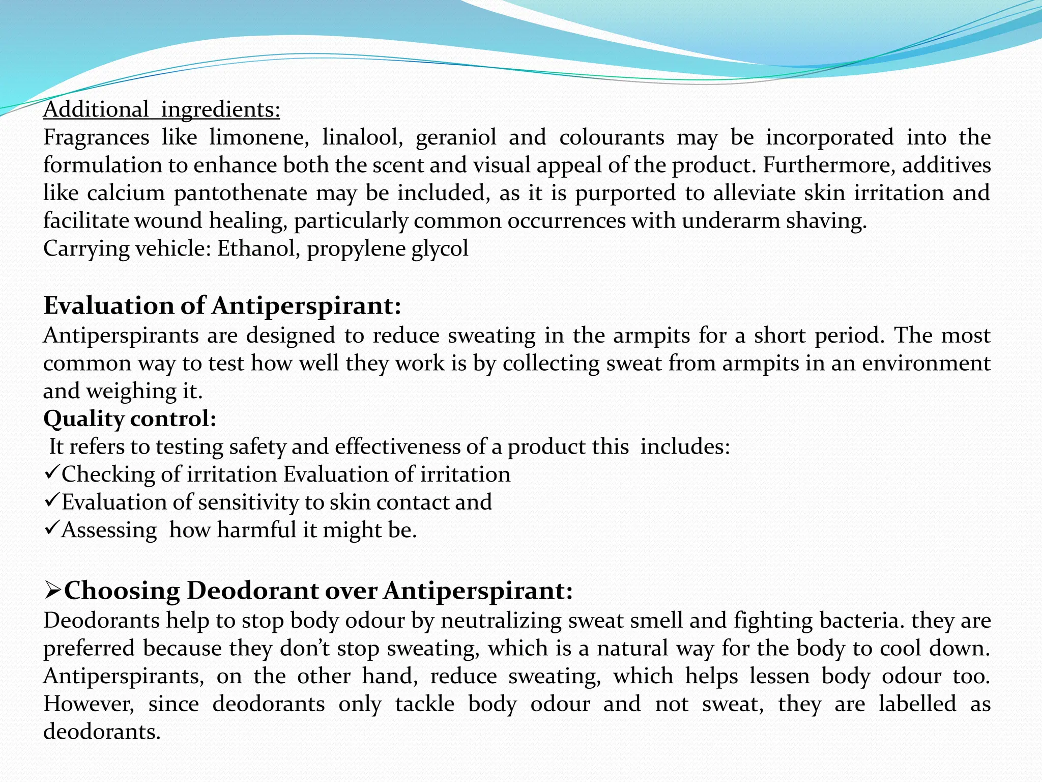 ANTIPERSPIRANTS AND DEODORANTS : MECHANISM OF ACTION | PPT