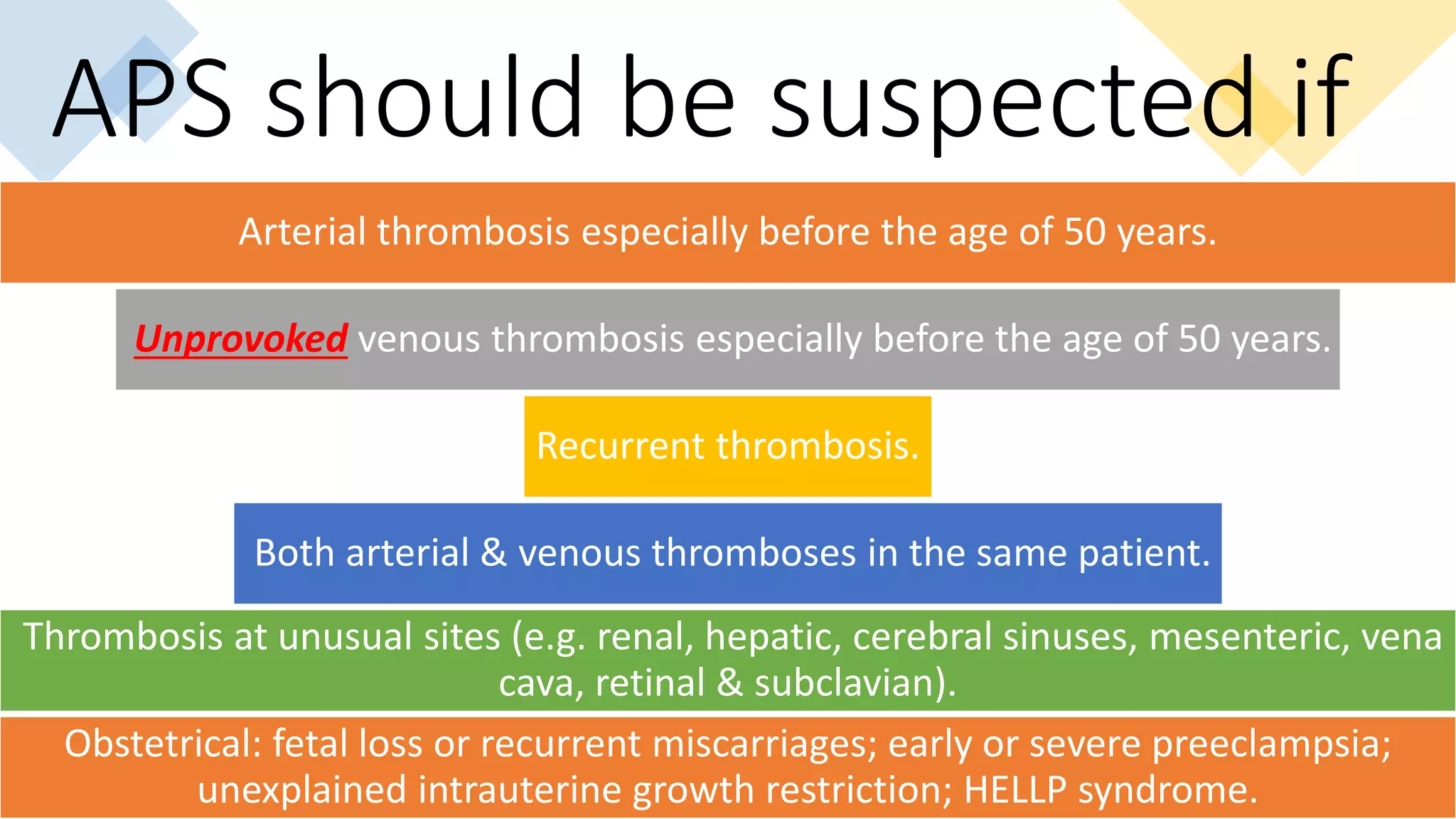 Antiphospholipid syndrome EULAR guidelines case based approach Ahmed ...