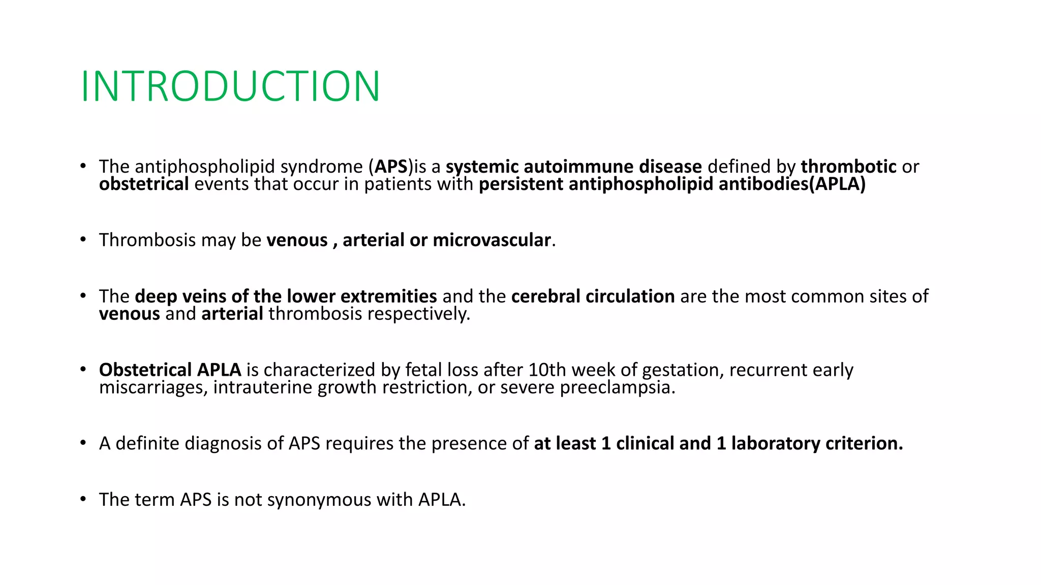 Antiphospholipid antibody syndrome | PPTX