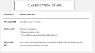 Antiphospholipid syndrome of the medical | PPT