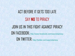 Say NO to Piracy | PPT