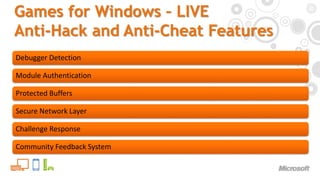 GDC 2010 - Anti-Cheat and Anti Piracy | PPTX