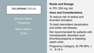 ANTI PLATELET DRUGS | PPTX | Blood Disorders | Diseases and Conditions
