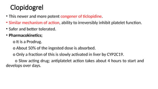 ANTIPLATELET AGENTS.pptx platelet drugs moa | PPTX