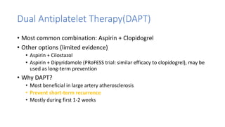 Antiplatelet agents in acute ischemic stroke | PPTX