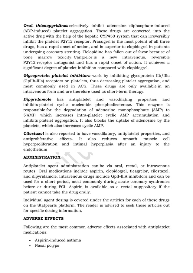 Antiplatelet drugs pharmacology.pdf | Heart and Cardiovascular Diseases ...