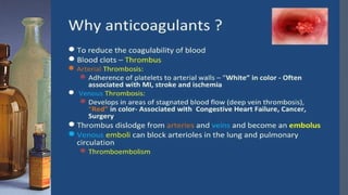 Antiplatelets and anticoagulants medicine | PPT