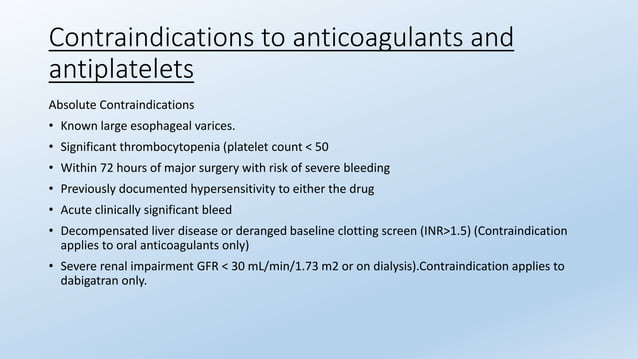 Antiplatelets and anticoagulants | PPTX | Blood Disorders | Diseases and Conditions