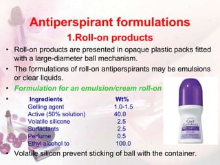 Antiprespirants and deodrants Lecture 6.ppt