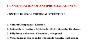 Drugs used in protozoal infections with antiprotozoal drugs | PPTX