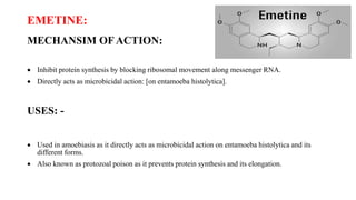 Drugs used in protozoal infections with antiprotozoal drugs | PPTX