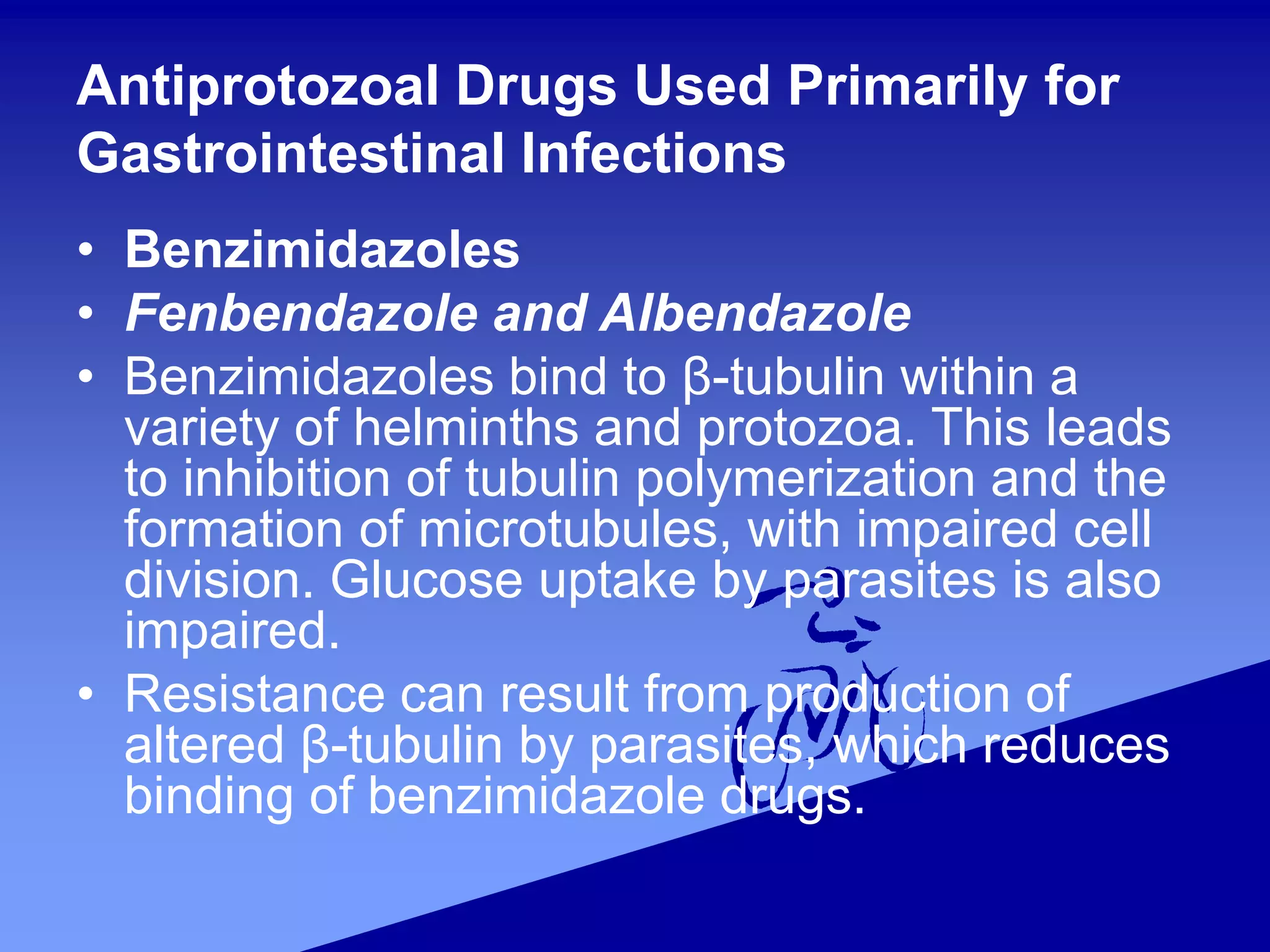 Antiprotozoal drugs classification,mechanism of action uses and adverse ...