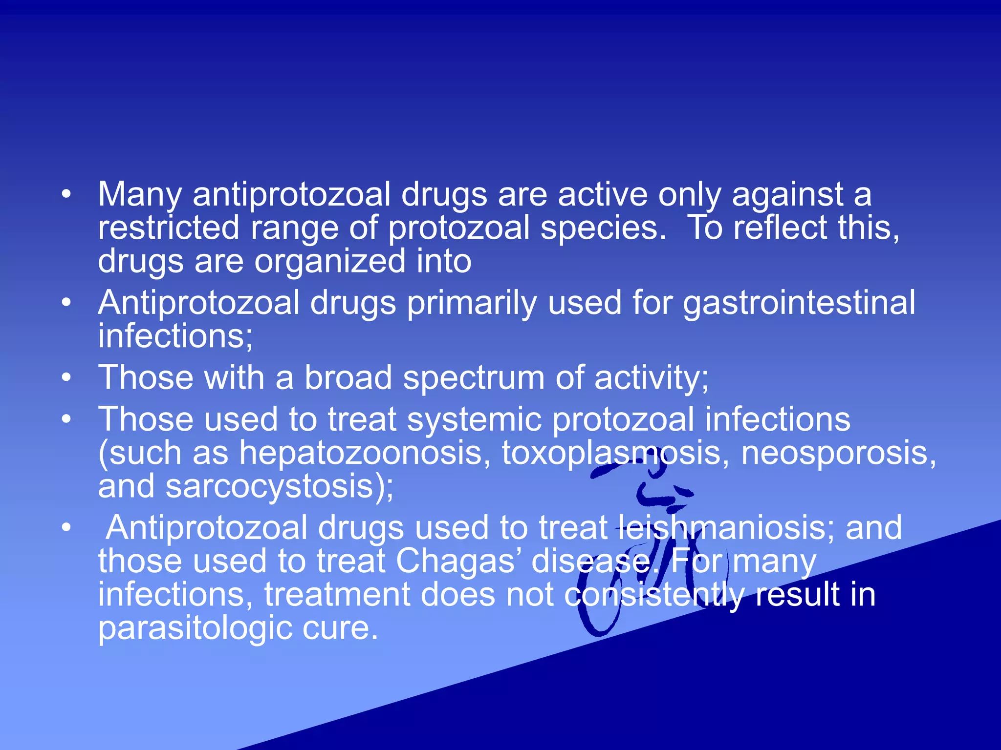 Antiprotozoal drugs classification,mechanism of action uses and adverse ...