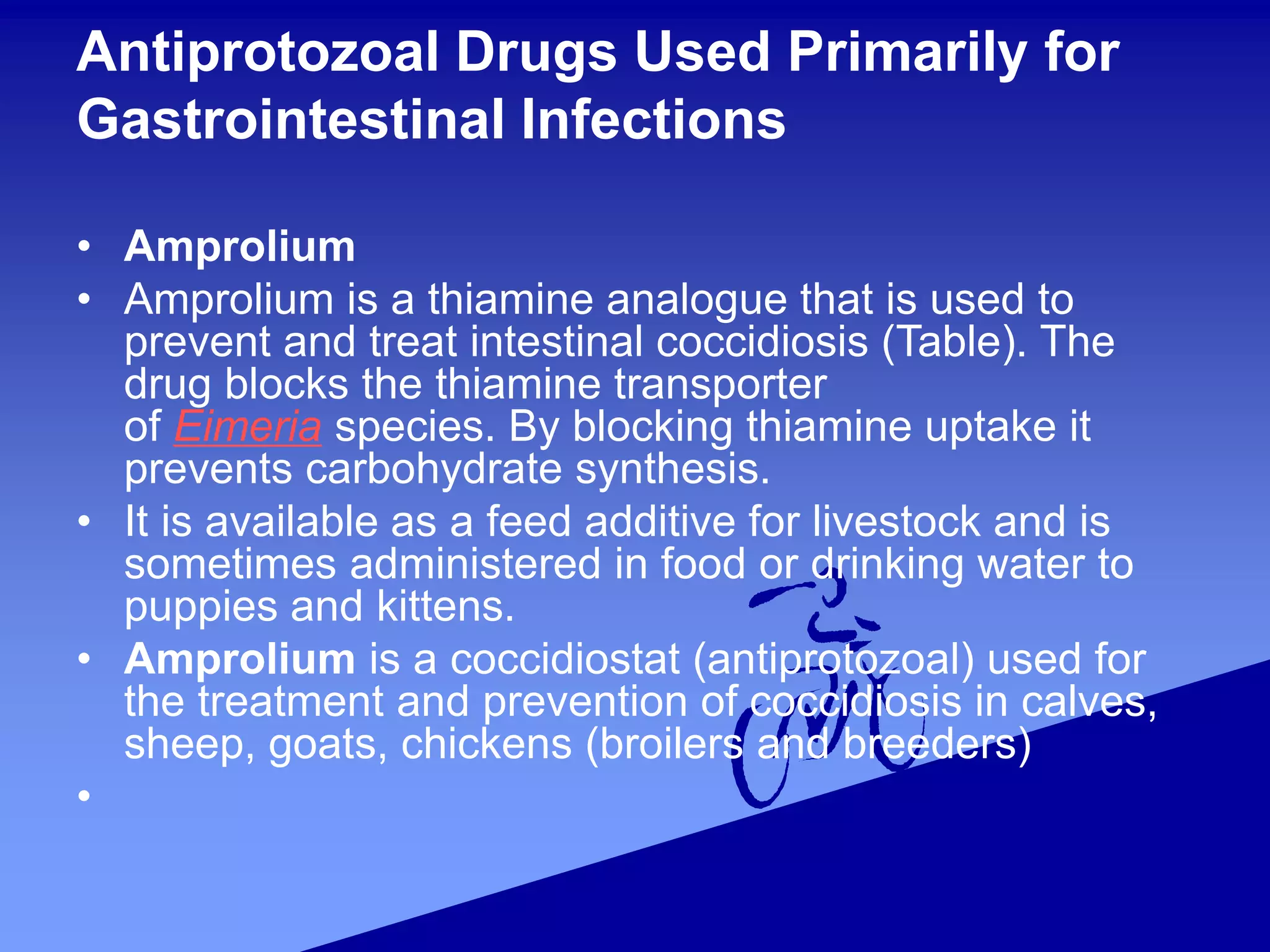 Antiprotozoal drugs classification,mechanism of action uses and adverse ...