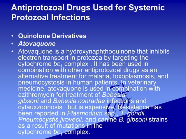 Antiprotozoal drugs classification,mechanism of action uses and adverse ...
