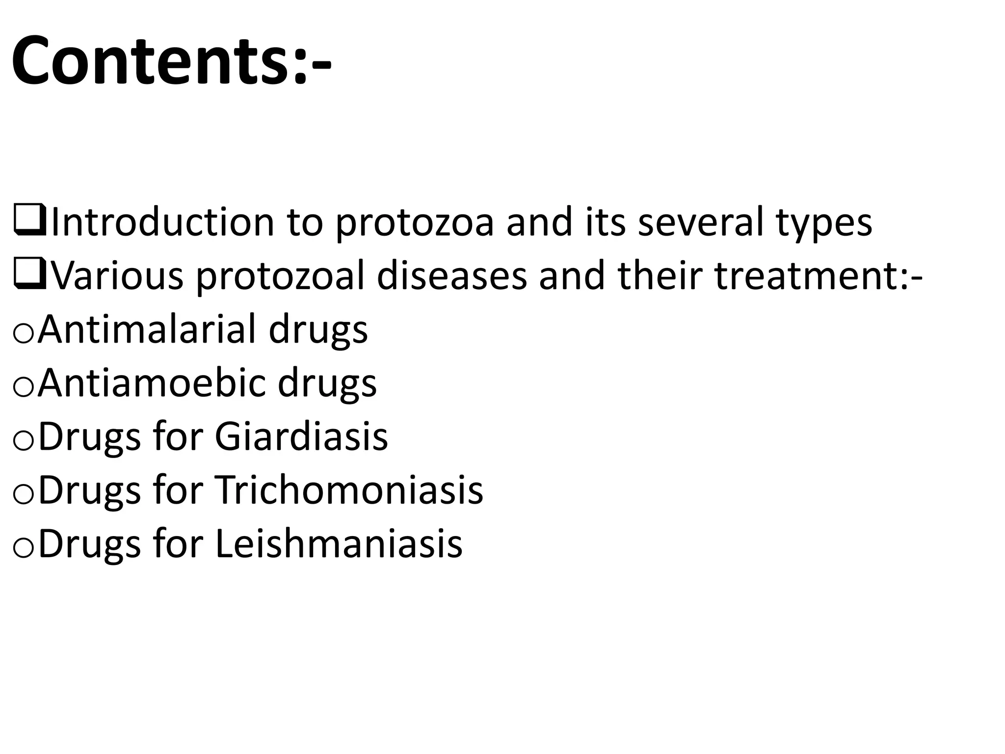 Protozoal infections and antiprotozoal drugs(therapy). | PPTX