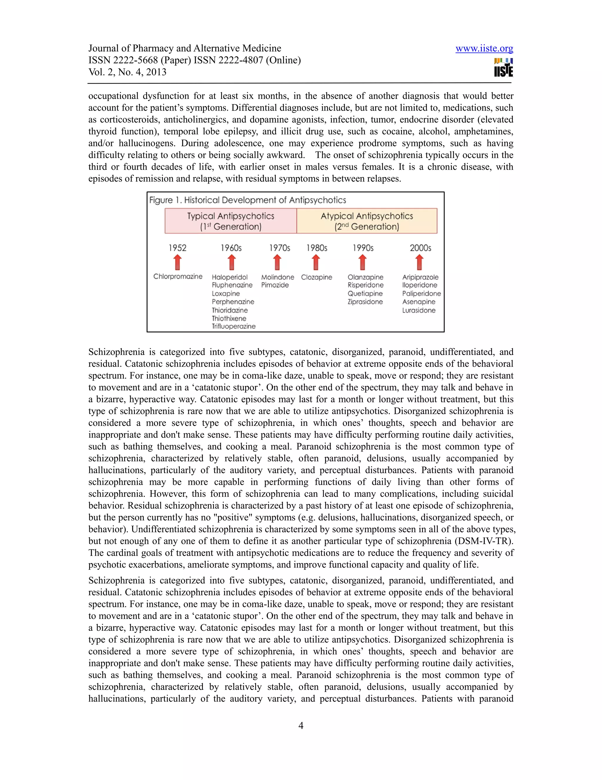 Antipsychotic drugs a review with a focus on qt prolongation | PDF