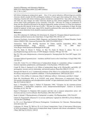 Antipsychotic drugs a review with a focus on qt prolongation | PDF