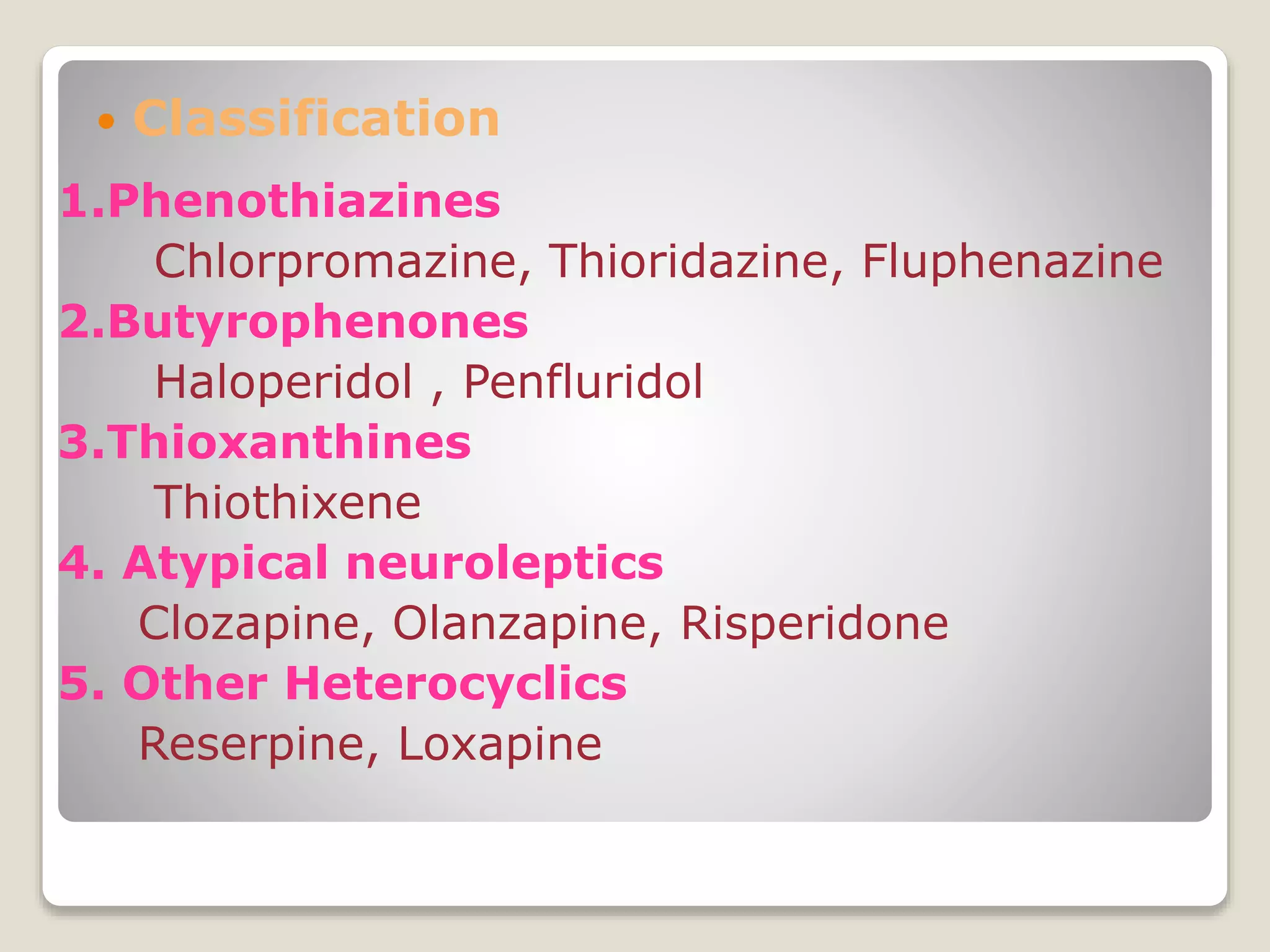 Antipsychotics classification | PPTX