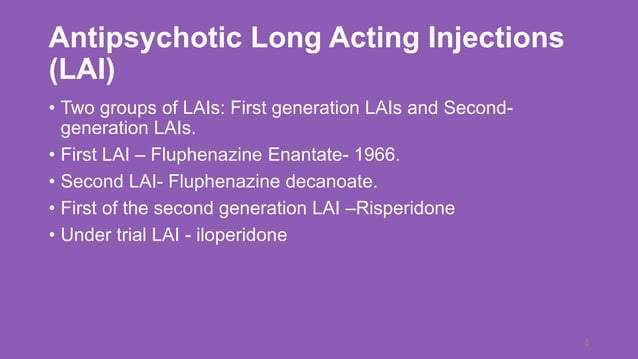 Antipsychotics long acting injections | PPTX | Physical Therapy | Wellness