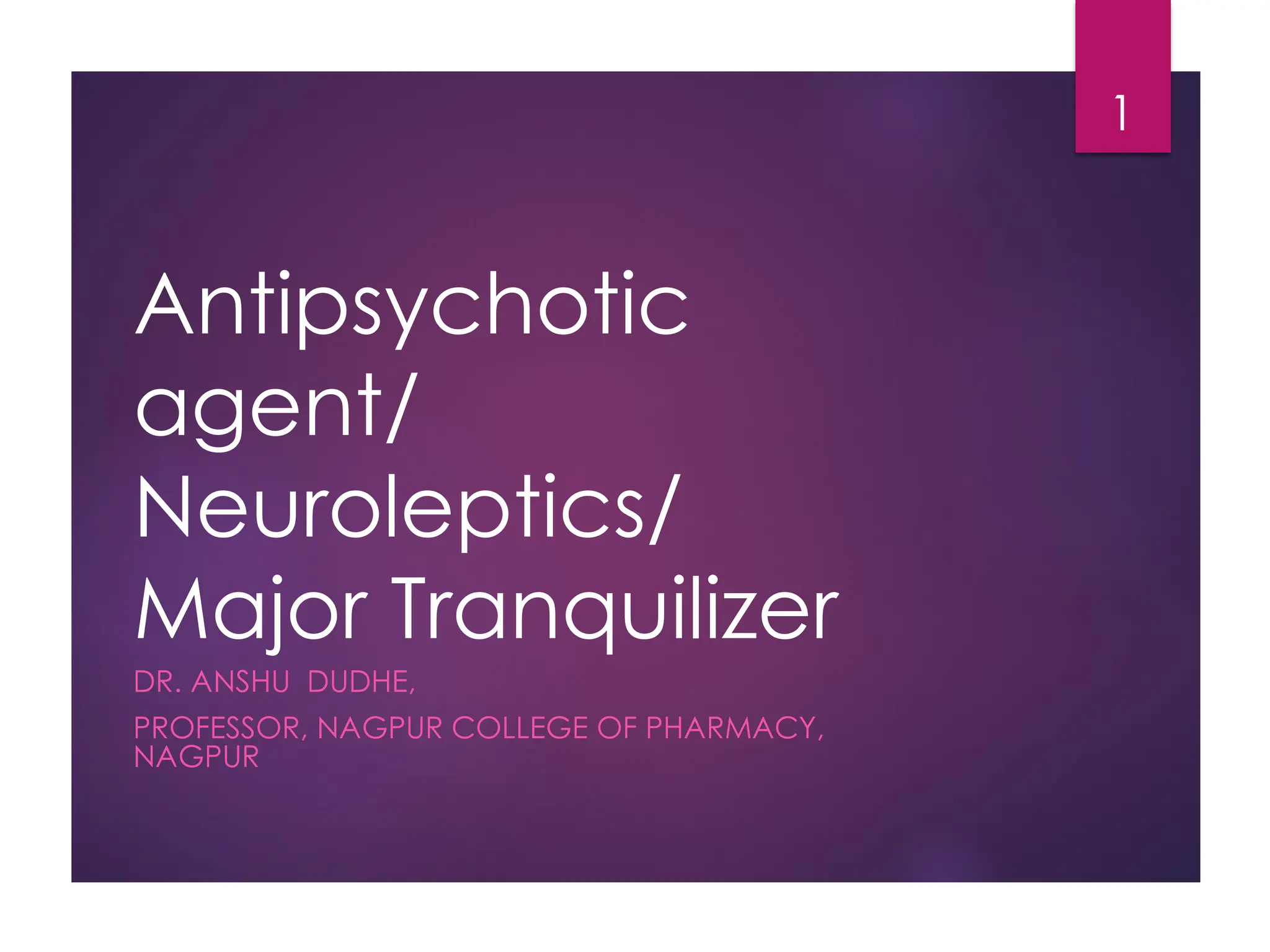 antipychotic New final.pdf : classification, sar and mode of action of ...