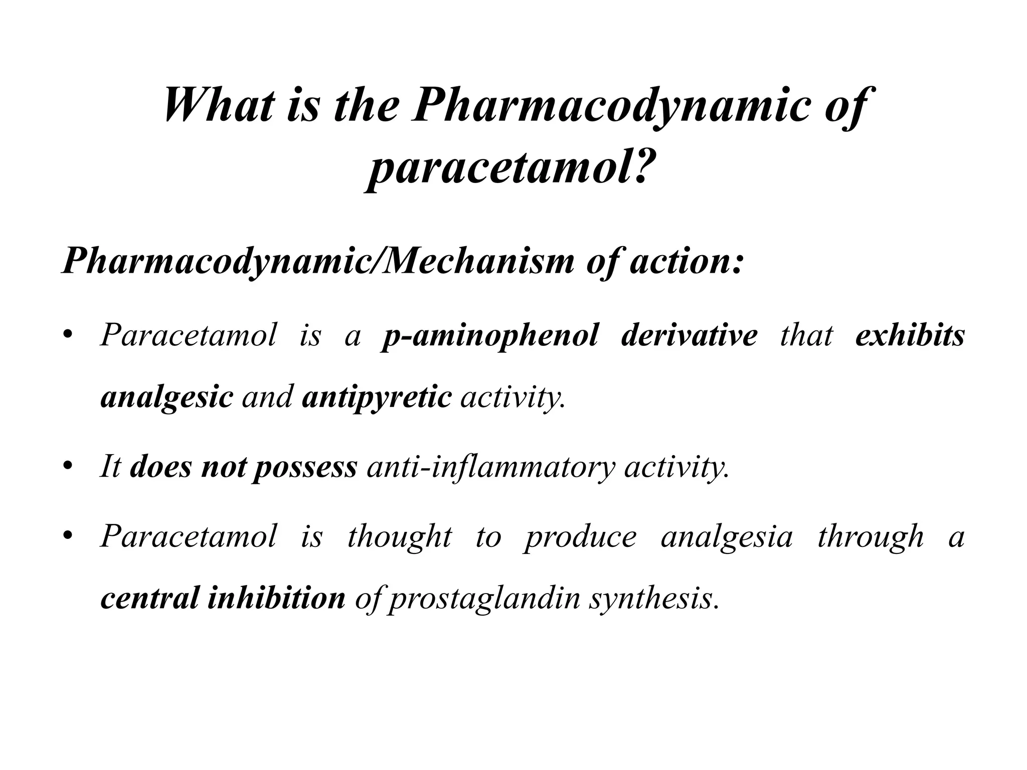 PARACETAMOL PHARMACOLOGY | PPTX