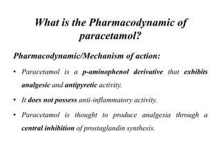 PARACETAMOL PHARMACOLOGY | PPTX