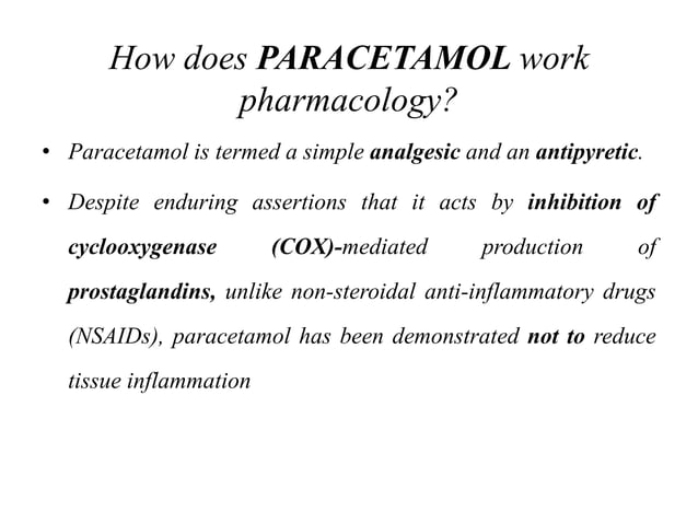 PARACETAMOL PHARMACOLOGY | PPTX | Pharmaceutical Drugs | Medical Health