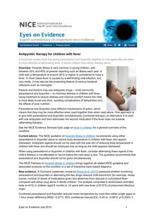 Antipyretic therapy for children with fever | PDF