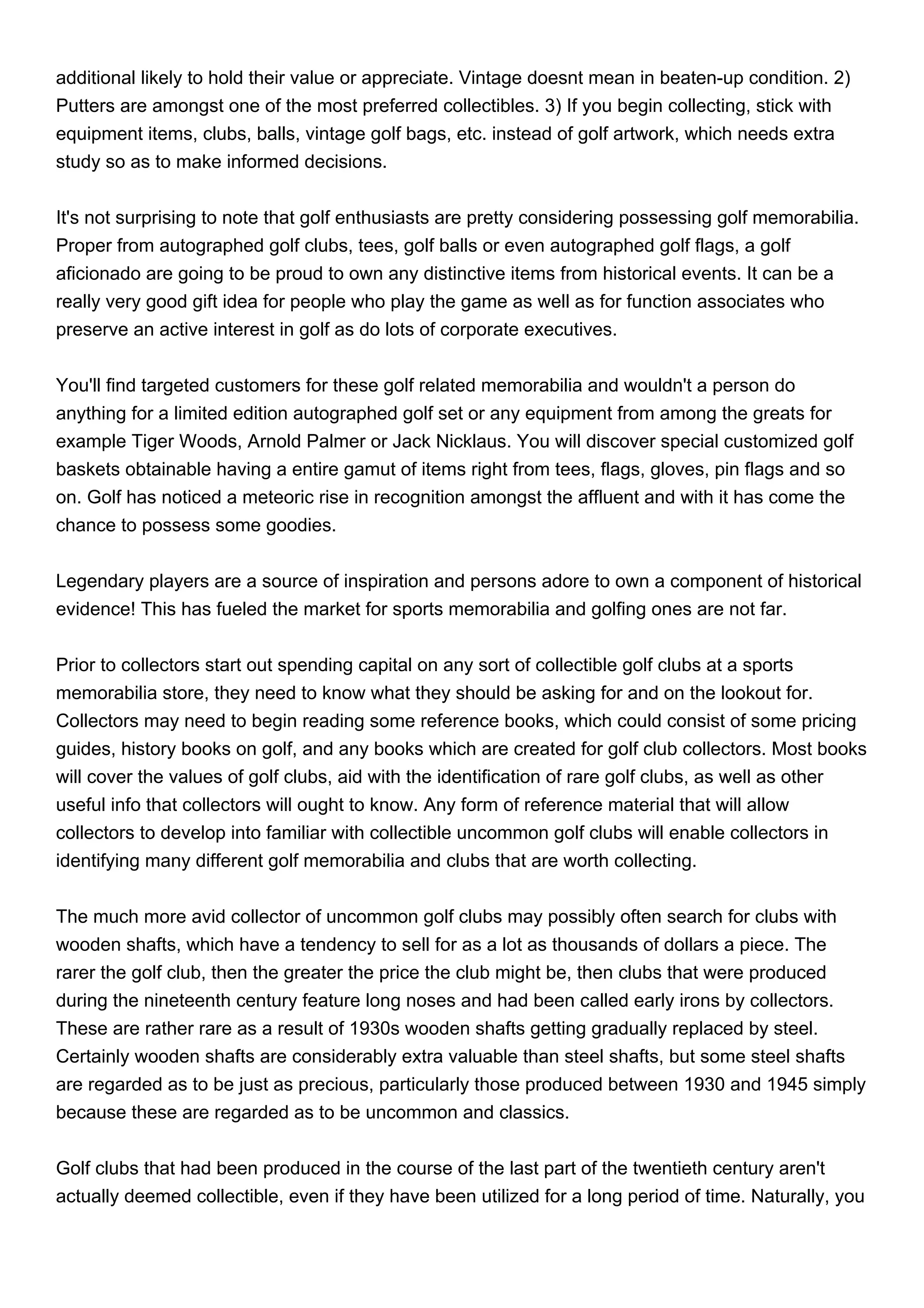 antique golf club appraisal | PDF