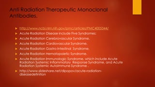 Anti Radiation Antidote: Inhibition and neutralization of Radiation ...