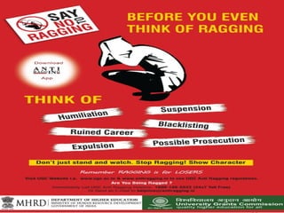 Anti Ragging Day Week Celebration -GLAU.pptx | Debated Sensitive Social ...