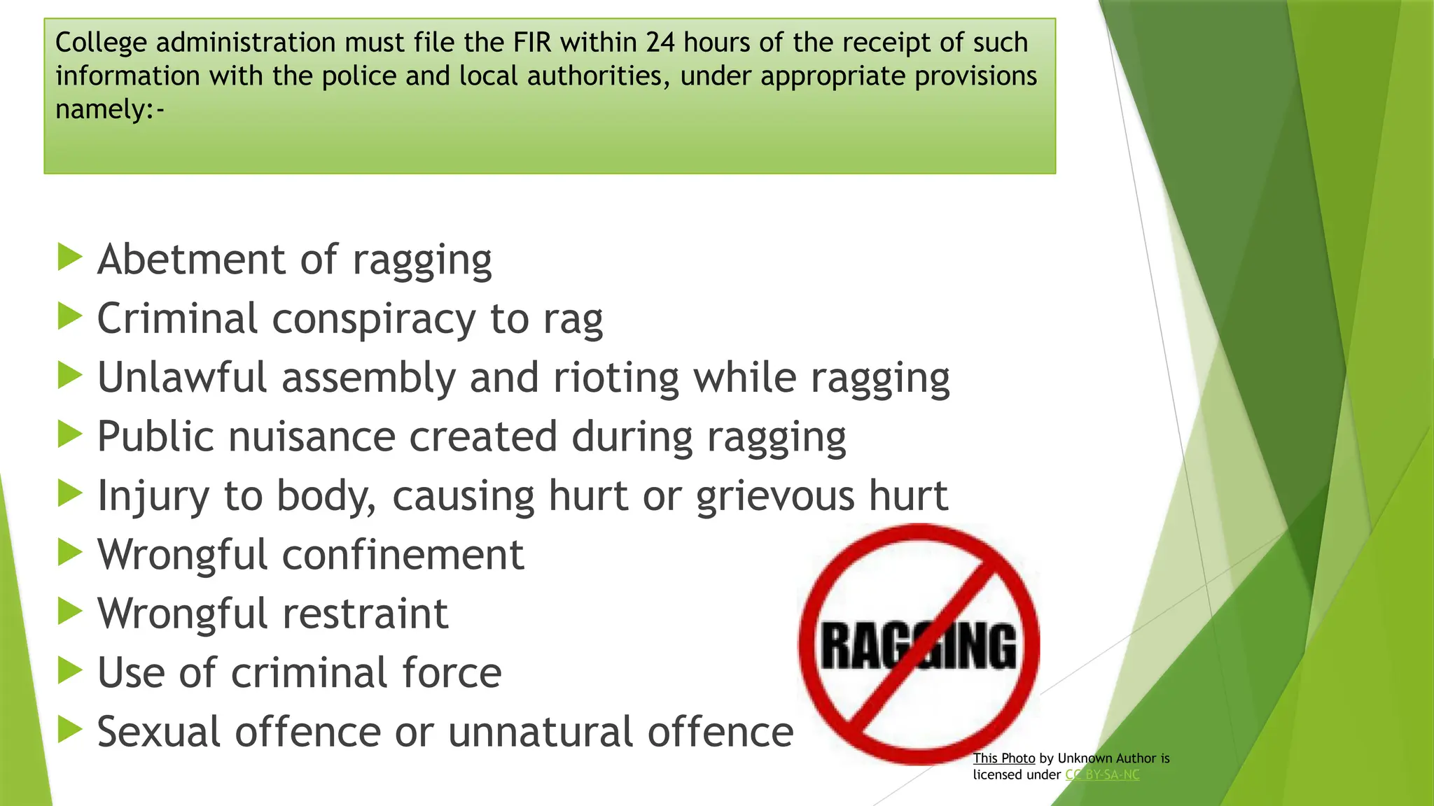 Anti Ragging ppt for making students informed.pptx